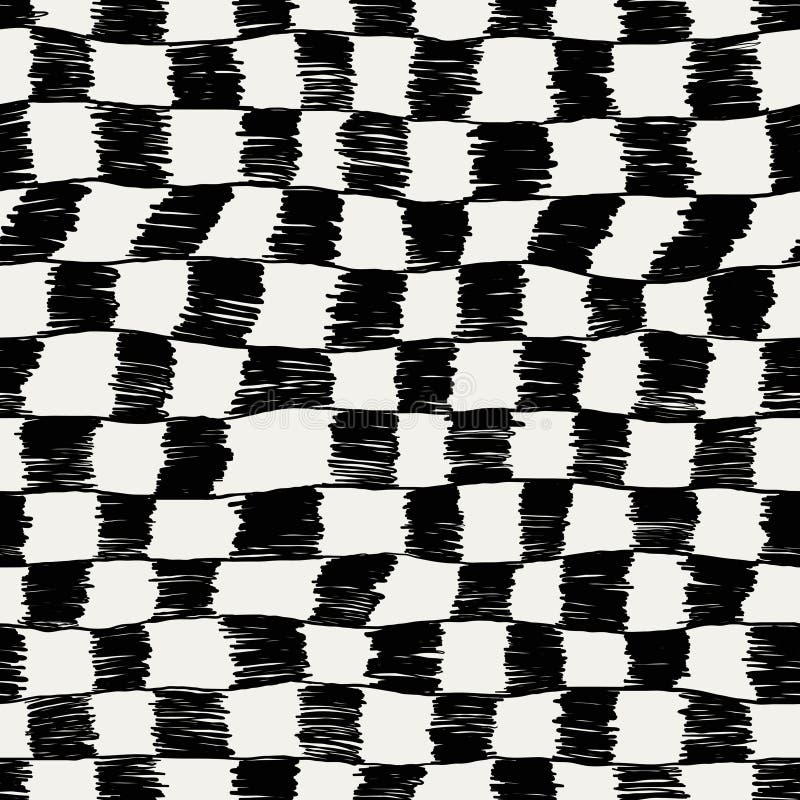 Striped and Check Pattern. Imperfect Lines Stock Illustration ...