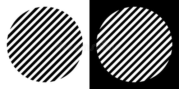 Striped Circle from Diagonal Lines Set Stock Vector - Illustration of ...