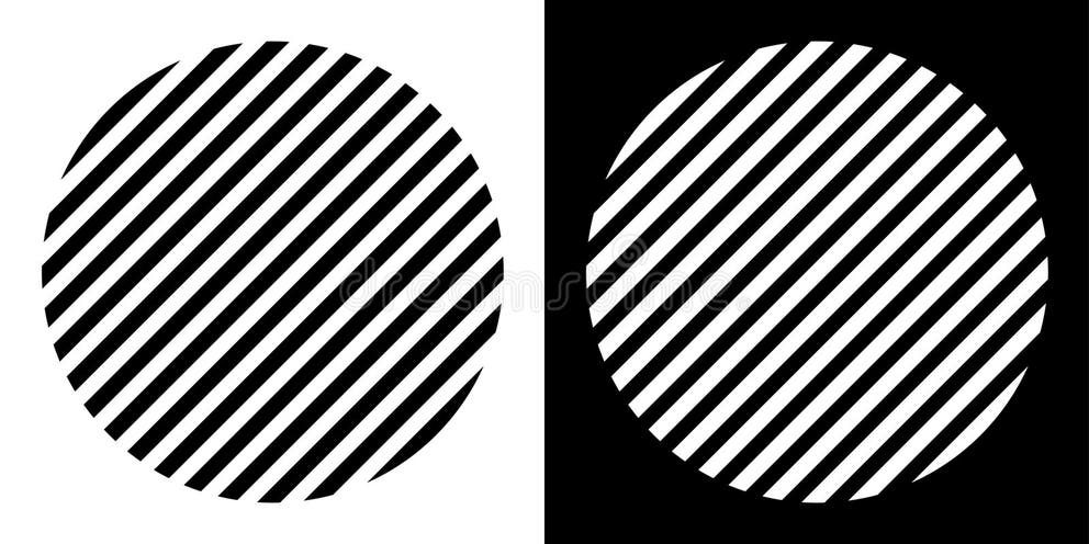 Striped Circle from Diagonal Lines Set Stock Vector - Illustration of ...