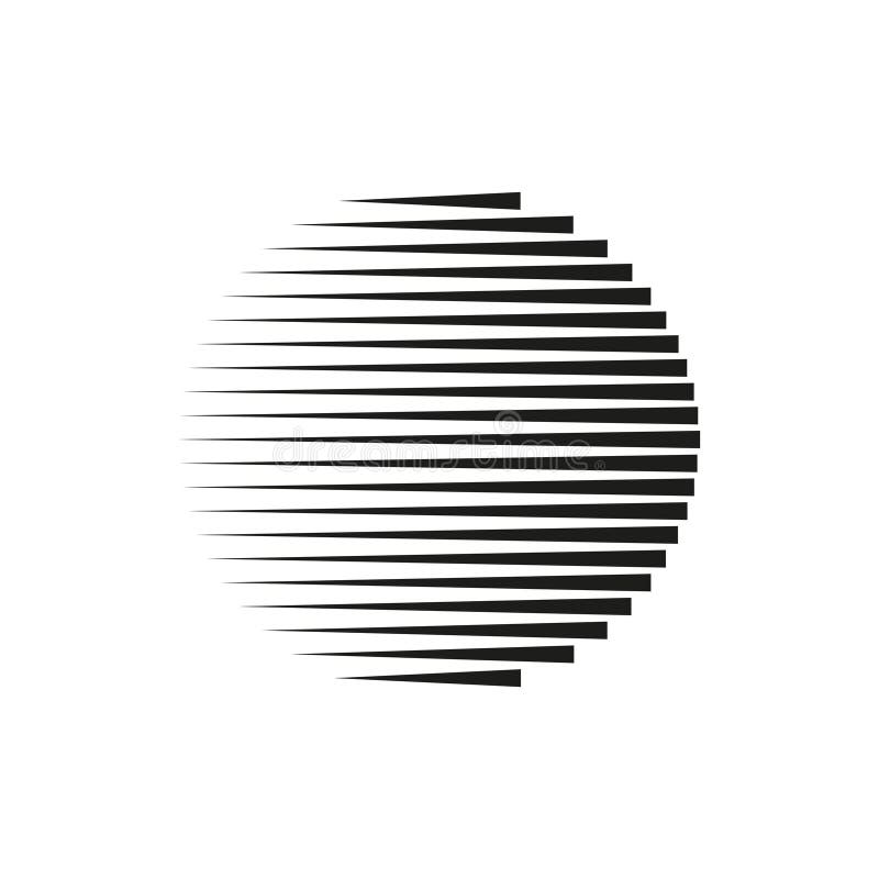 Striped Circle Icon. Horizontal Black Lines. Minimalist Design. Vector ...
