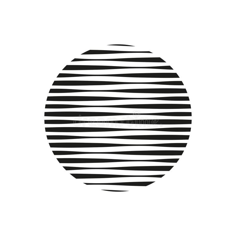Striped Circle Pattern. Abstract Optical Symbol. Radiating Line Shape ...