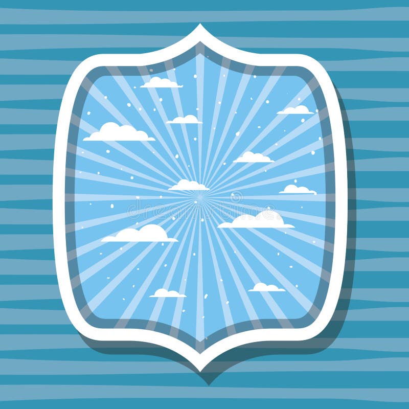 Striped and Clouds Design Inside Label Vector Illustration Stock Vector ...