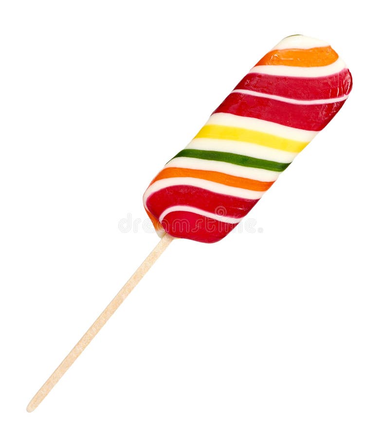 Striped Color Lollipop, Bright Cool Candy. Isolated Stock Photo - Image ...