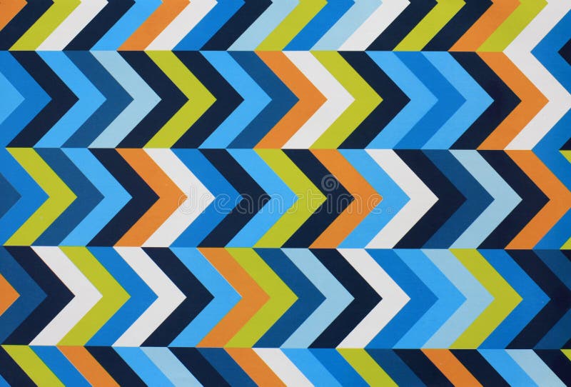 Striped Colored Gift Paper in Blue Shades and Orange Stock Photo ...