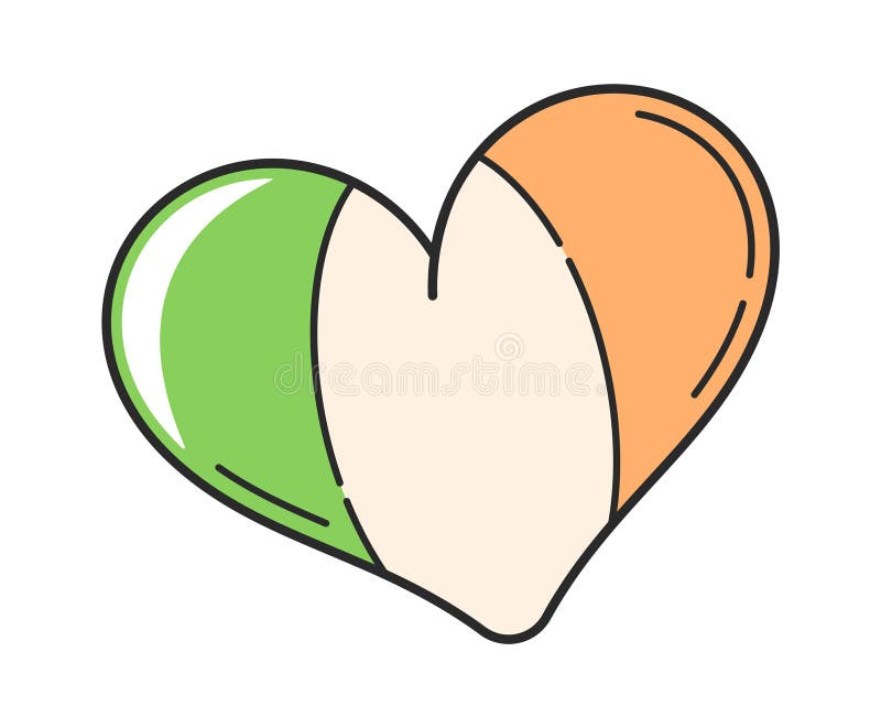 Striped Colored Heart Patrick Day Stock Vector - Illustration of ...