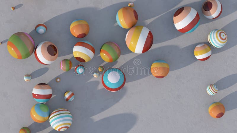 Balls Rolling Upwards And Downwards 3d Stock Illustration ...