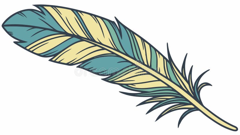 Striped Colorful Feather with Dynamic Shape Illustration Vector Design ...