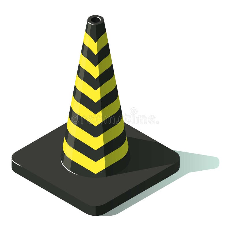 Striped Cone Icon, Flat Style Stock Vector - Illustration of black ...