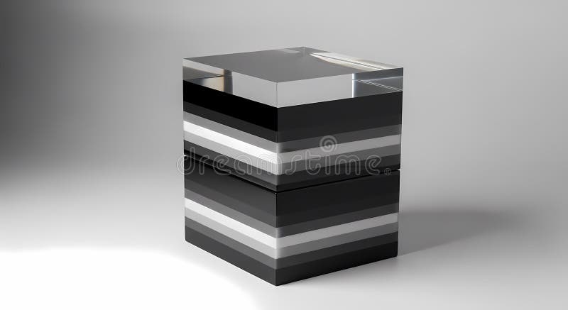Striped Cube stock illustration. Illustration of striped - 383540576