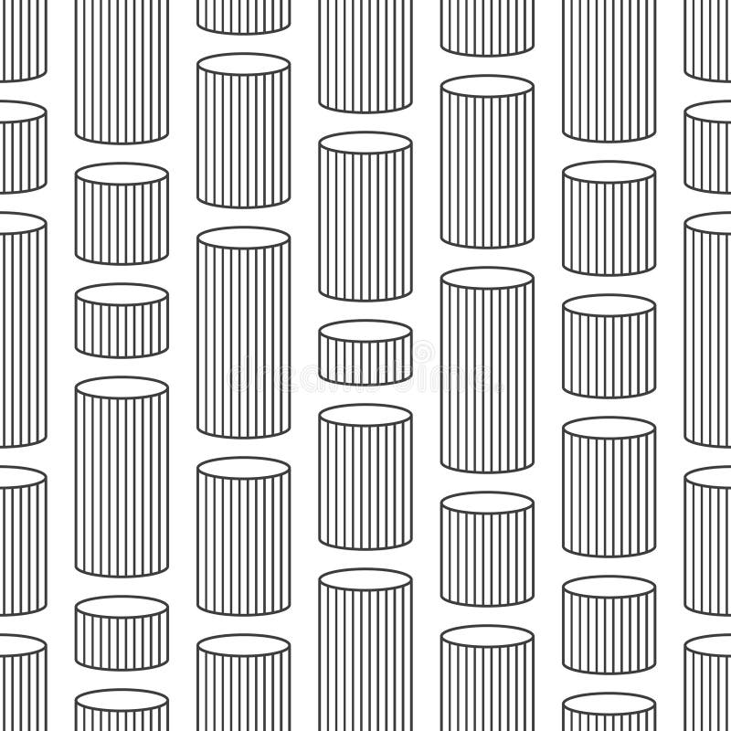 Striped Cylinders Seamless Pattern. Stylish Pattern Design. Geometric ...