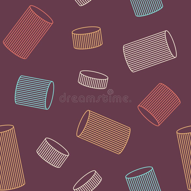 Striped Cylinders Seamless Pattern. Stylish Pattern Design Stock Vector ...
