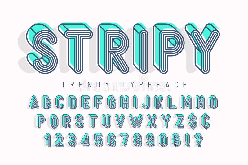 Striped 3d Display Font Popart Design, Alphabet, Letters Stock Vector ... Striped 3d Display Font Popart Design, Alphabet, Letters Stock Vector ...