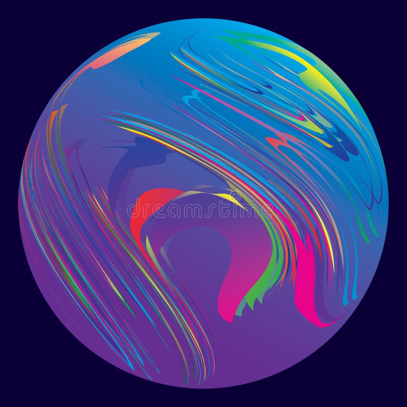 Striped Decorative Colored Sphere. Design Element Stock Vector ...