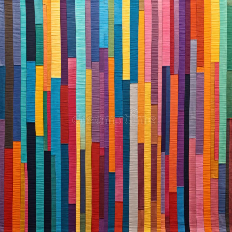 A Striped Fabric Featuring Multiple Stripes in Various Colors Stock ...