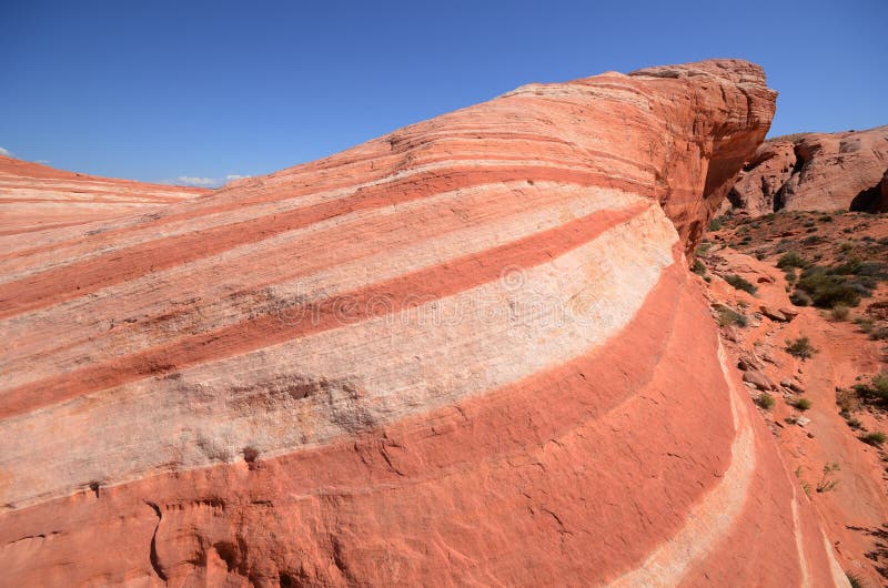 Striped Fire Wave Sandstone Rock Formation Stock Image - Image of ...
