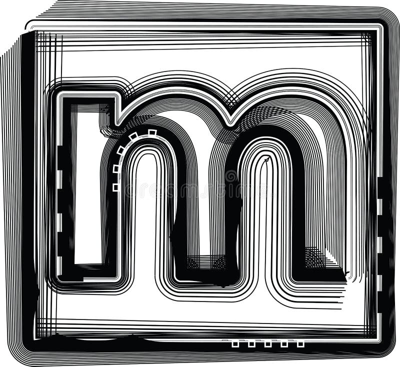 Striped font LETTER m stock vector. Illustration of pattern - 101818708