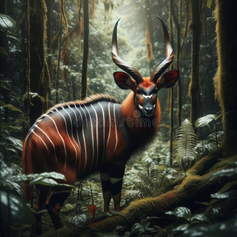 Striped Forest Wanderer stock illustration. Illustration of animal ...
