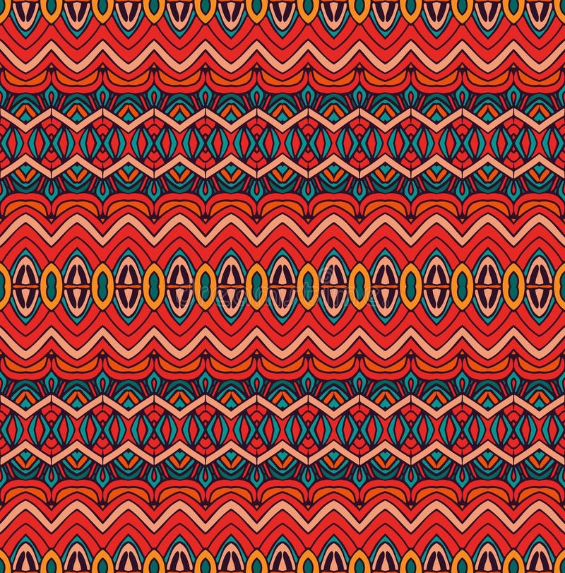 Striped Geometric Ethnic Seamless Pattern Stock Vector - Illustration ...