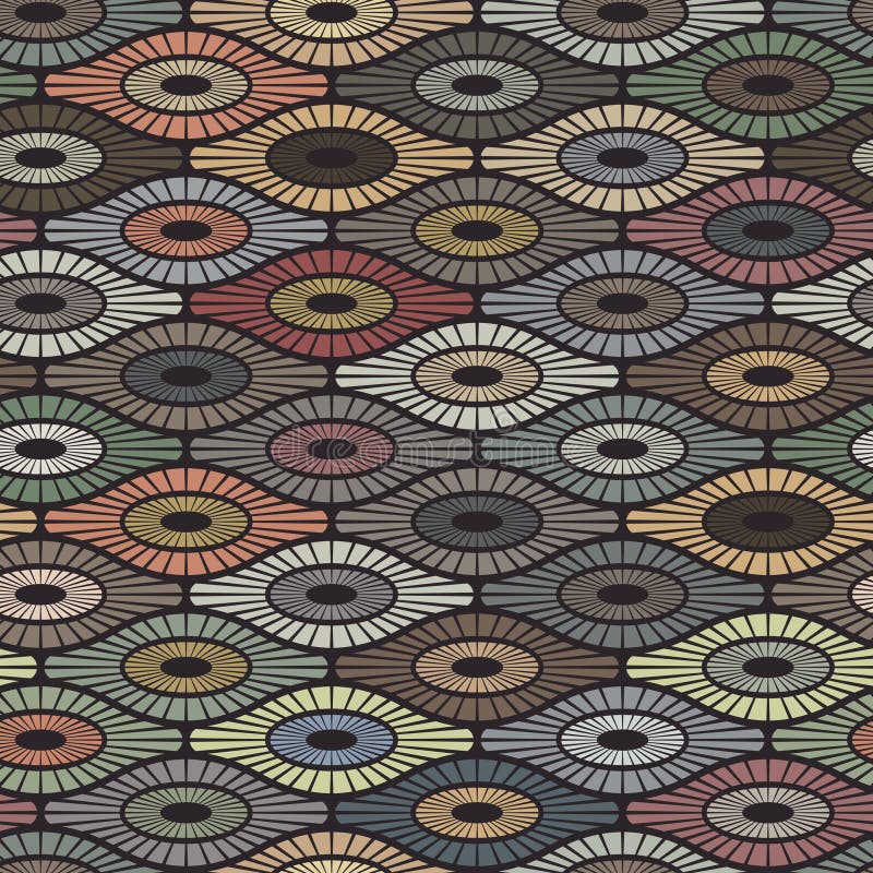 Seamless Geometric Pattern with Multicolored Ovals. Vector Illustration ...