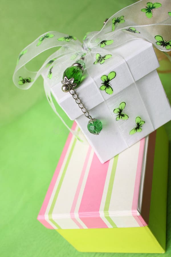 Striped Gift Box stock photo. Image of ribbons, present - 5672162
