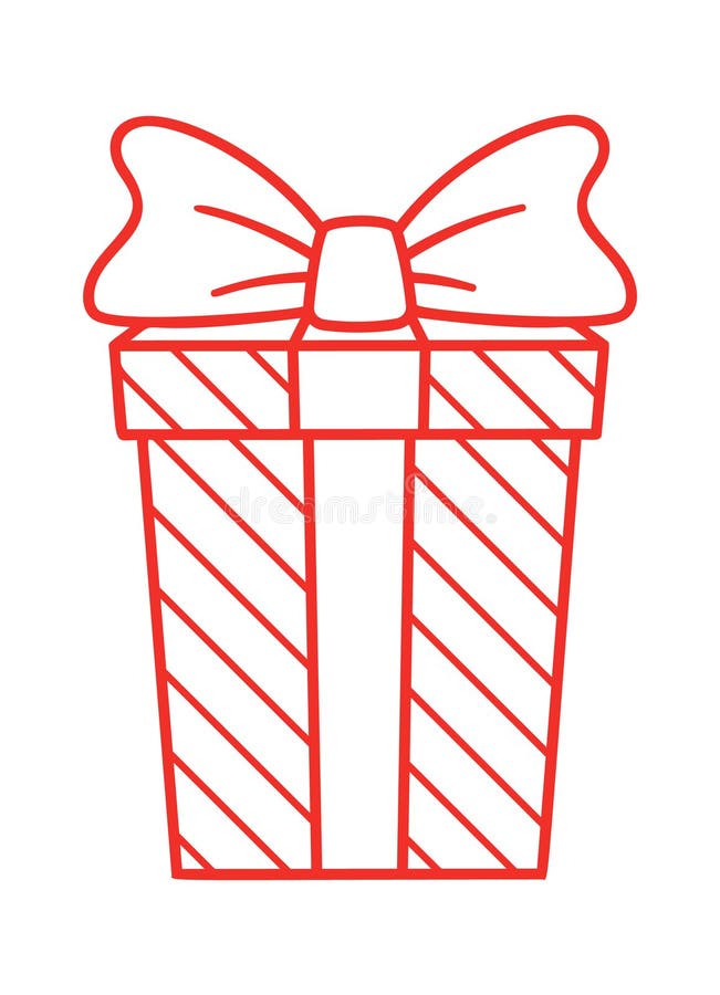 Striped Gift Box Hand-drawn Scribble Stock Vector - Illustration of ...