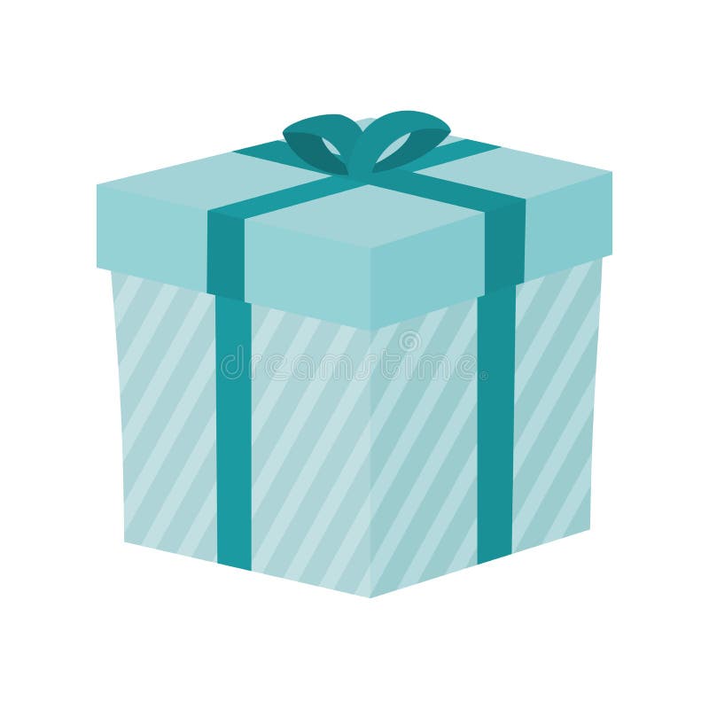 Striped gift box stock illustration. Illustration of blue - 259646488