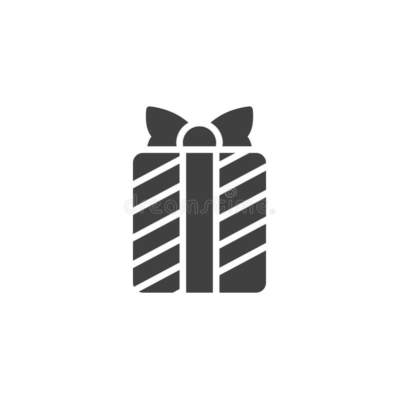 Striped Gift Box Vector Icon Stock Vector - Illustration of cardboard ...