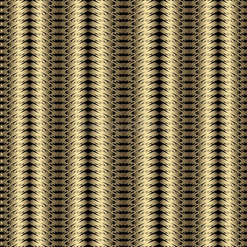 Striped Gold Textured 3d Vector Seamless Pattern. Stock Vector ...