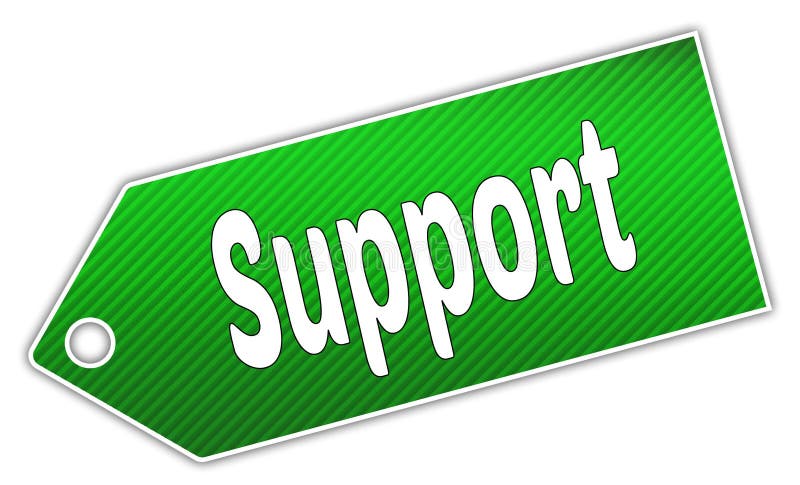Striped Green SUPPORT Label. Stock Illustration - Illustration of ...