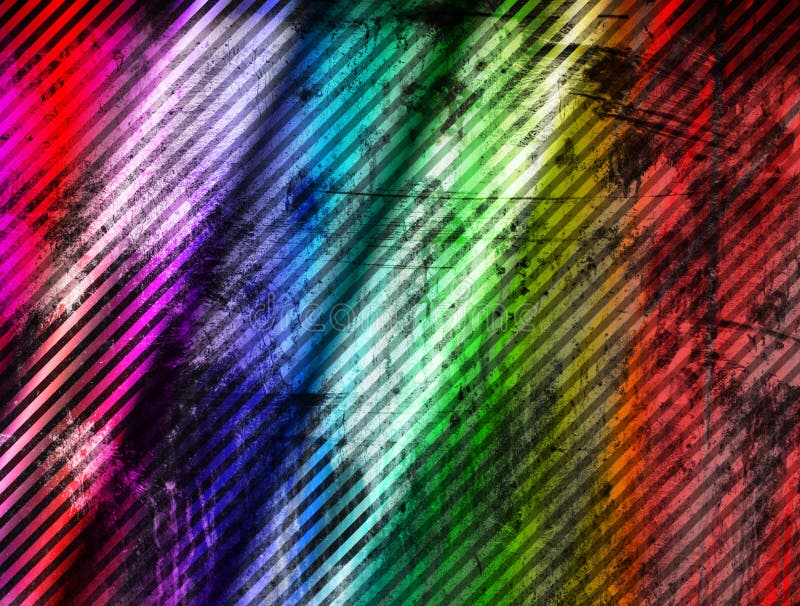 Dark Striped Grunge Background Texture with Rainbow Colors and Black ...