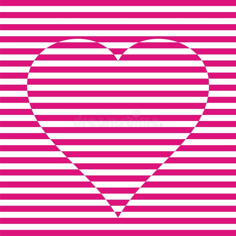 Striped Heart Silhouettes for Logo Design or Unique Tattoo. Linear Art ...
