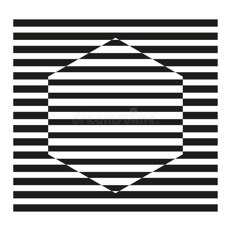 Striped Hexagon Icon. Optical Line Figure. Abstract Pattern Shape ...