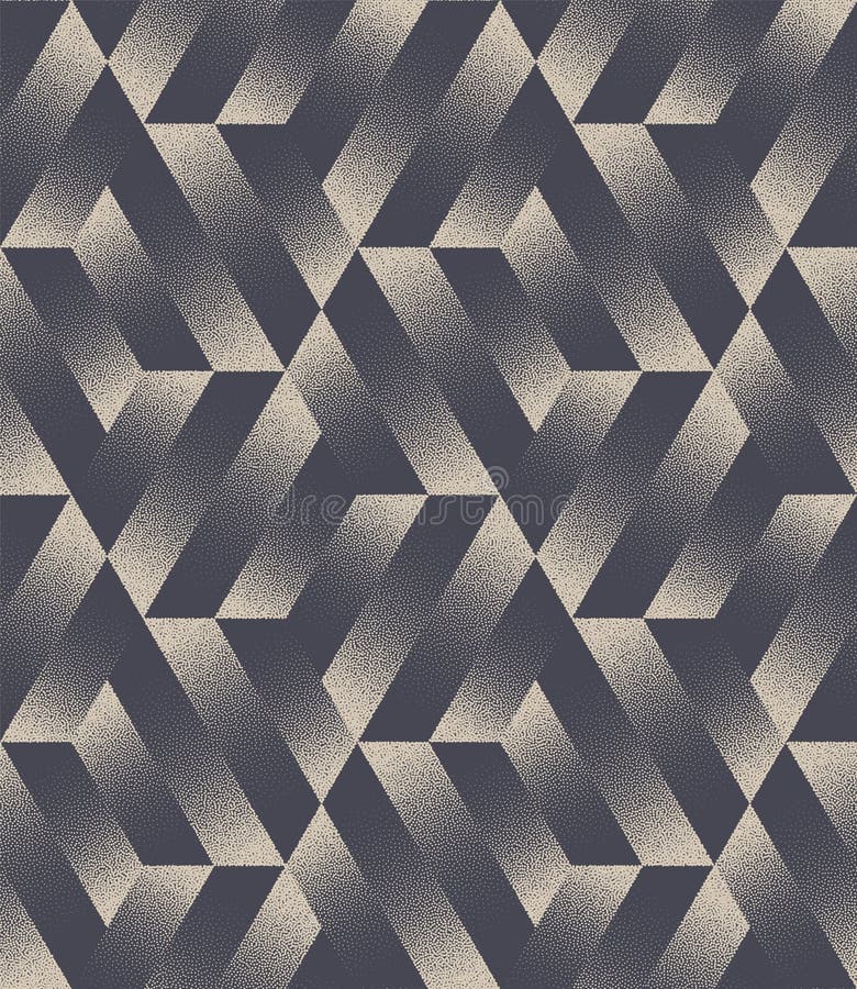 Striped Hexagonal Seamless Pattern Trend Vector Dotwork Abstract Background Stock Vector ...