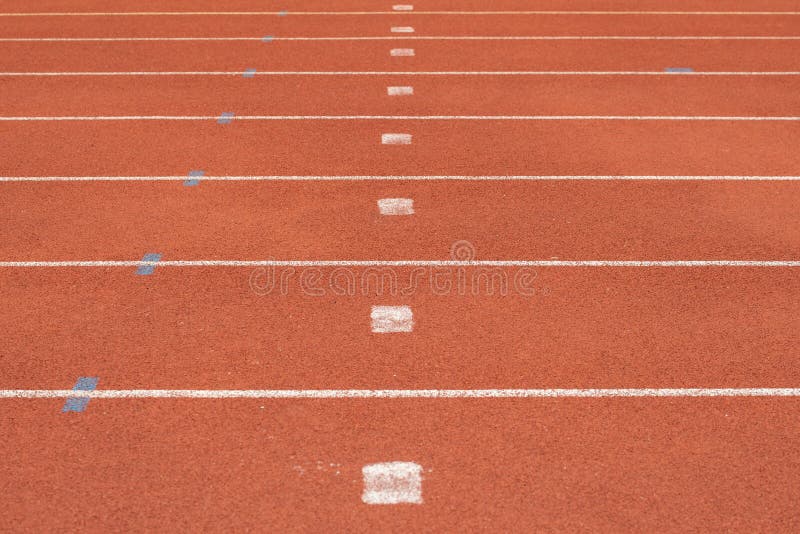 The Striped Lane in Running Track or Athlete Track in Stadium. Stock ...