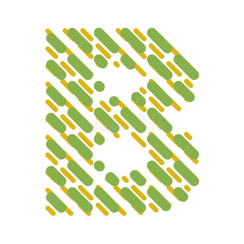 Striped Latin Alphabet Letter B. Hatching Font Stock Illustration ...