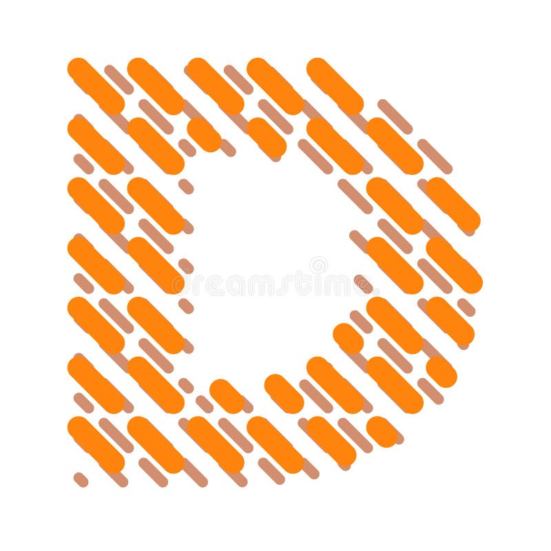 Striped Latin Alphabet Letter D. Hatching Font Stock Illustration ...