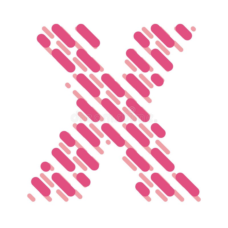 Striped Latin Alphabet Letter X. Hatching Font Stock Illustration ...