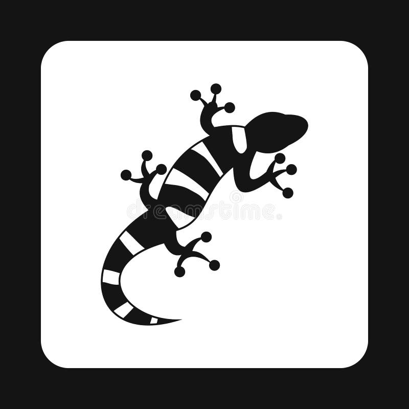 Striped Lizard Icon, Simple Style Stock Vector - Illustration of print ...