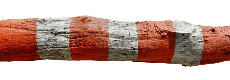 Striped Log. Wooden Barrier . Isolated. Stock Photo - Image of obstacle ...