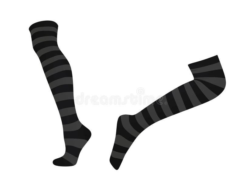 Black Socks, Front, Back and Side View Stock Vector - Illustration of ...
