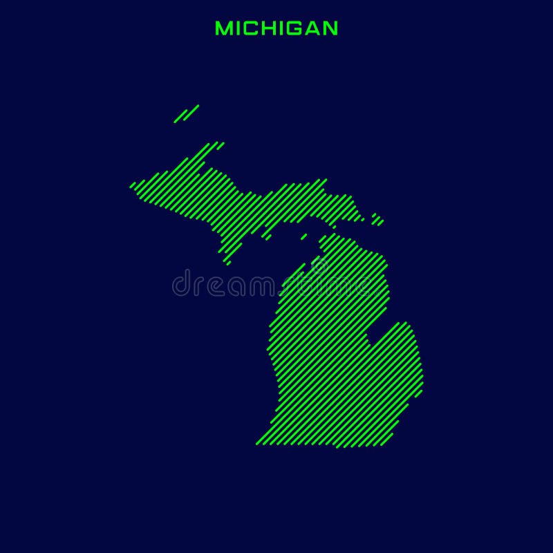 Map of Michigan Vector Design Template. Stock Vector - Illustration of ...