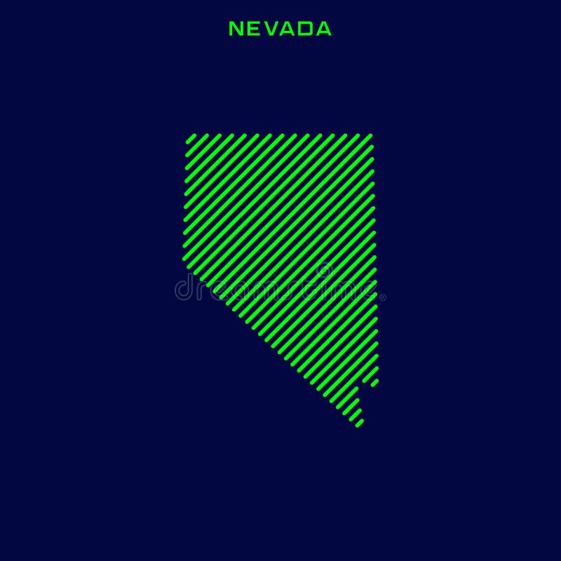 Striped Map of Nevada Vector Design Template. Stock Vector ...