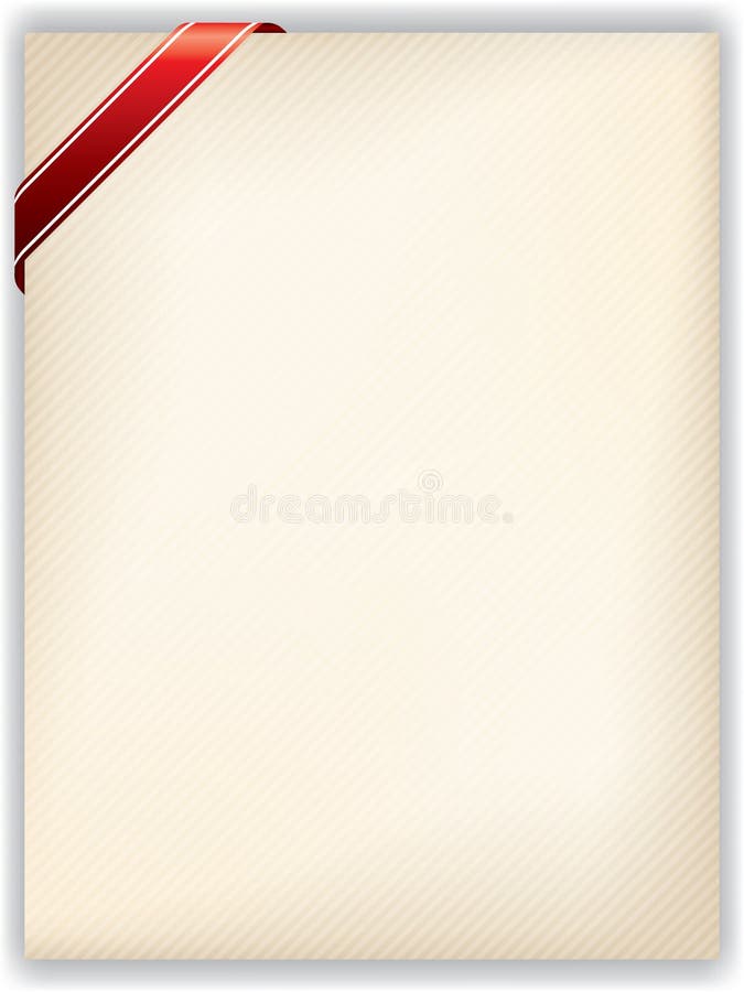 Striped Note with Striped Red Ribbon Stock Vector - Illustration of ...