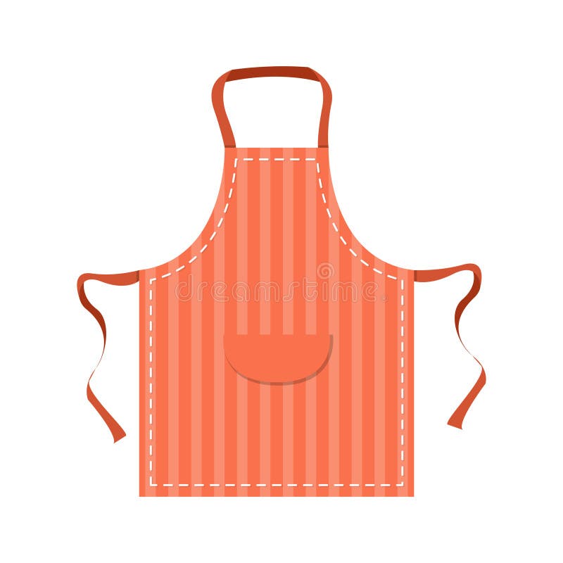Striped Orange Apron Cartoon Illustration Stock Vector - Illustration ...