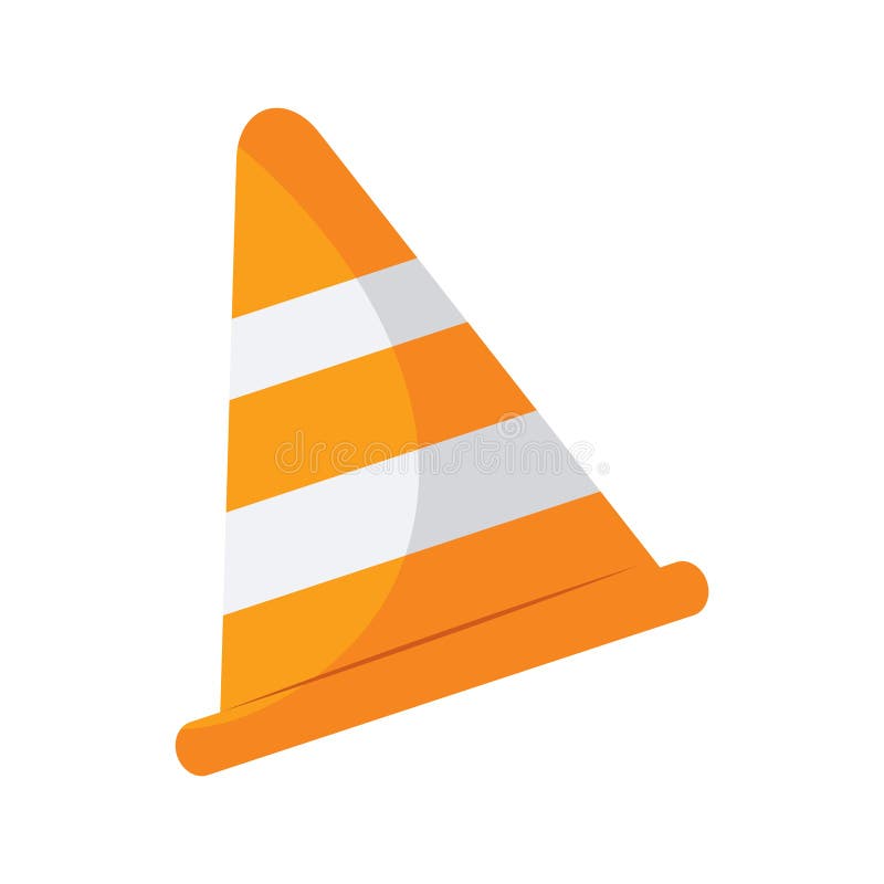 Striped Orange Cone Icon. Vector Stock Vector - Illustration of ...