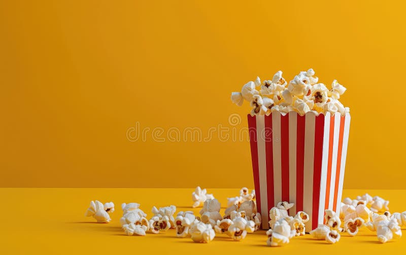 Striped Paper Drama Bursting Popcorn Scene Spilled Popcorn Striped ...
