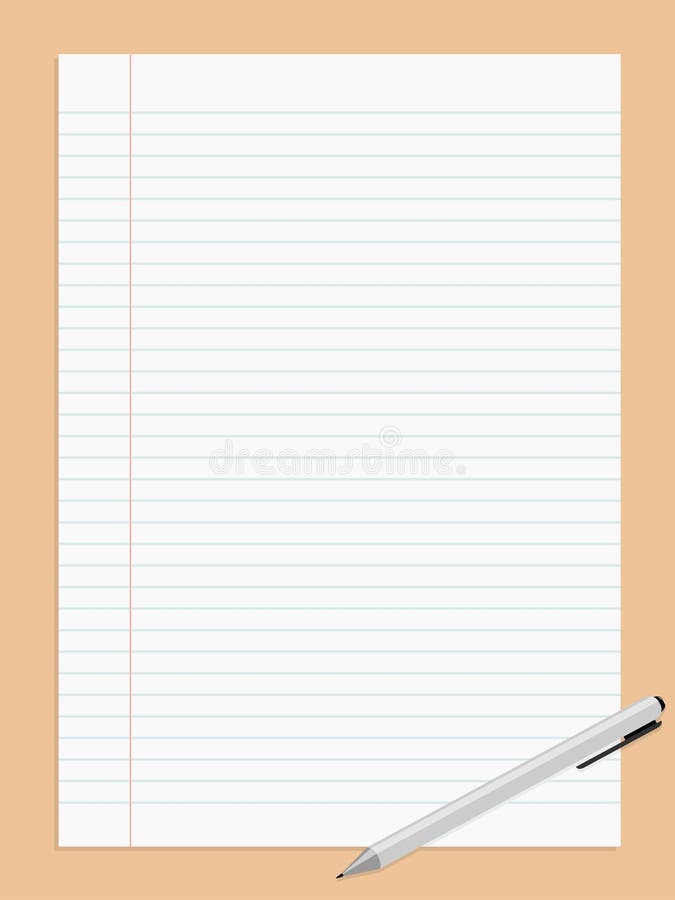 Striped Paper Sheet and Pen Stock Vector - Illustration of note, sheet ...
