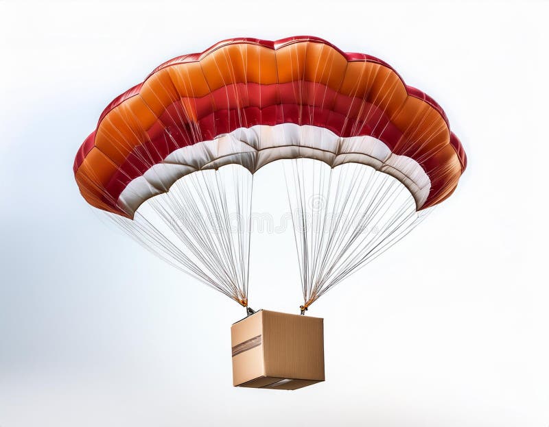 Striped Parachute Drop stock illustration. Illustration of transport - 336900765