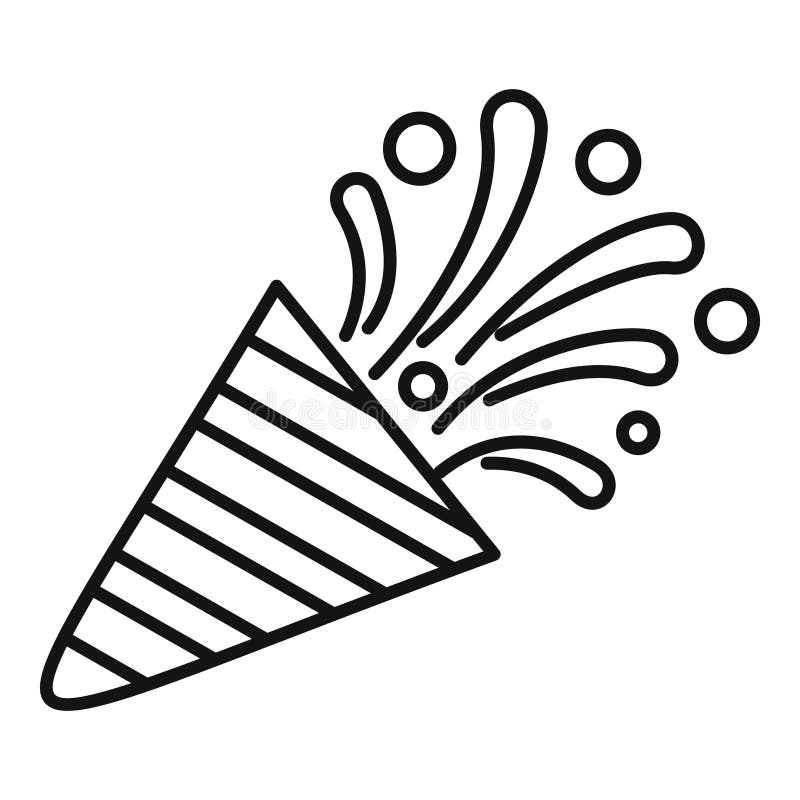 Striped Party Popper Exploding with Confetti for Celebration Stock ...