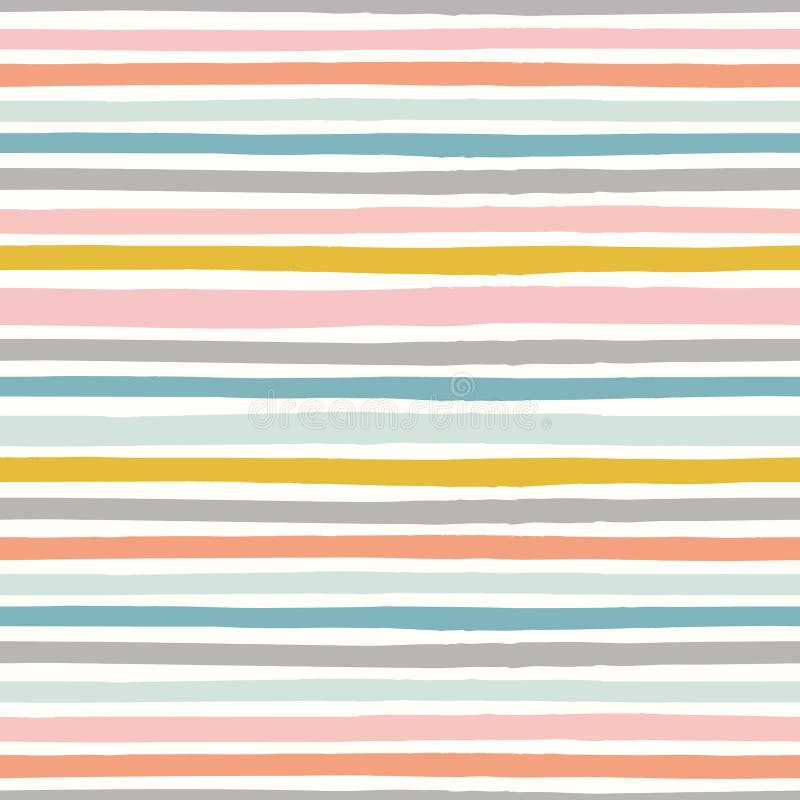 Striped Pattern Background. Vector Seamless Repeat Pattern of Hand ...